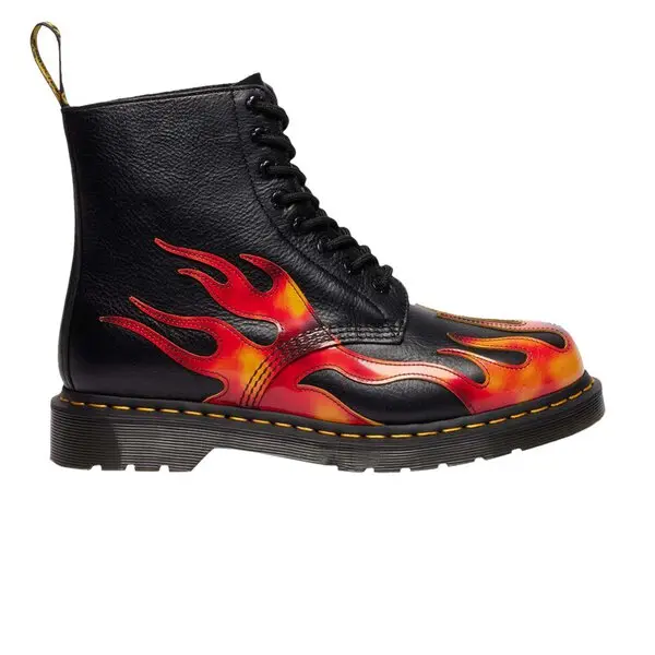 Dr. Martens 1460 Pascal Flame Boots - Black