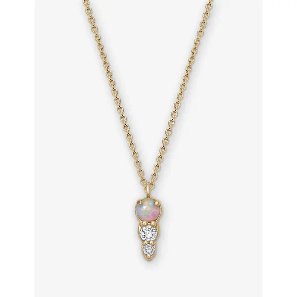 Astley Clarke Interstellar Opal And Lab-grown Diamond Pendant Necklace - Gold