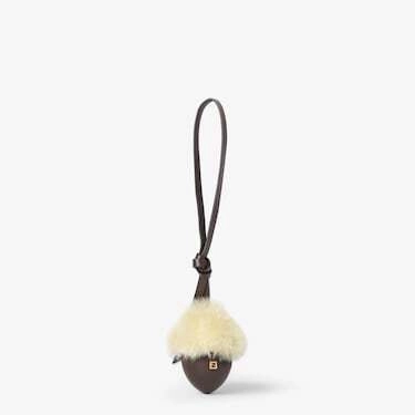 Fendi Acorn Charm With Ff Logo - Brown