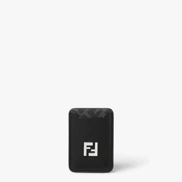 Fendi Ff Squared Magsafe Card Holder - Black