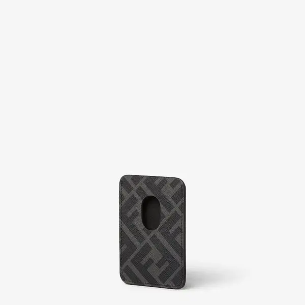 Fendi Ff Squared Magsafe Card Holder - Black