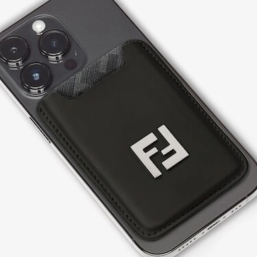Fendi Ff Squared Magsafe Card Holder - Black