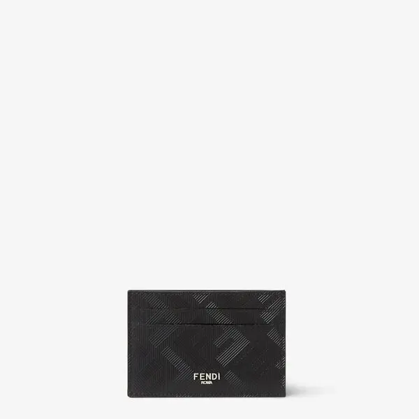 Fendi Shadow Slim Card Holder - Black
