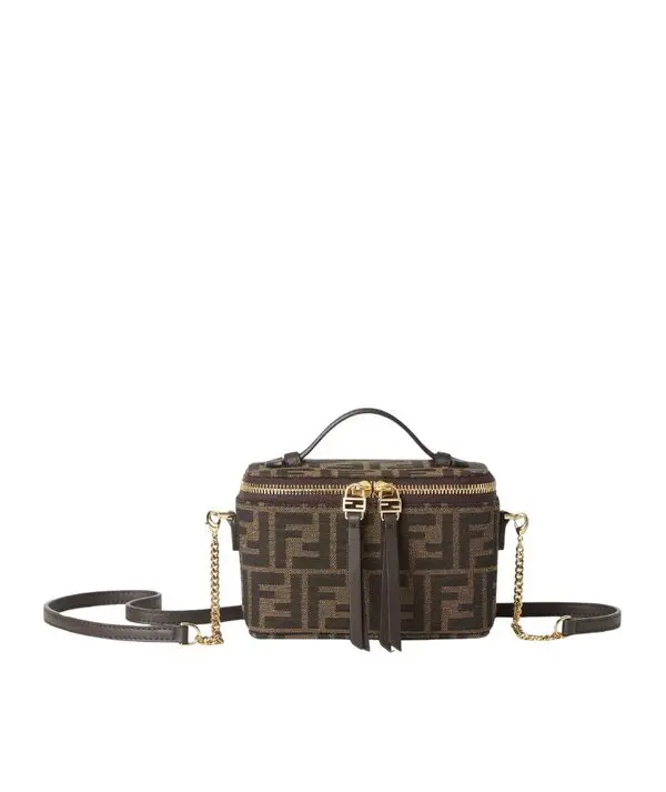 Fendi Jacquard Vanity Bag - Brown