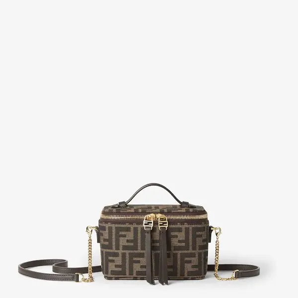 Fendi Jacquard Vanity Bag - Brown