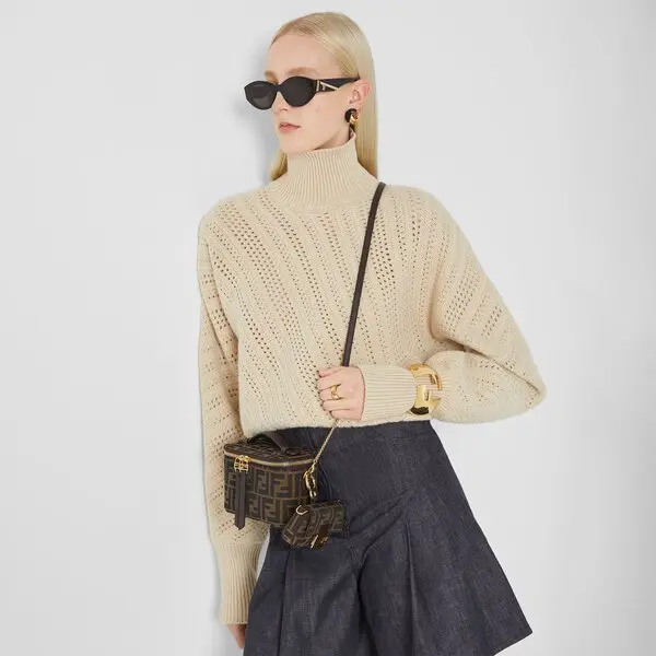 Fendi Jacquard Vanity Bag - Brown