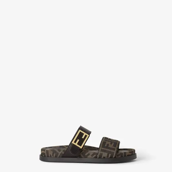 Fendi Ff Baguette Slides - Multicolour