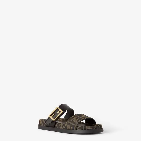 Fendi Ff Tube Jacquard Flat Slides - Multicolour