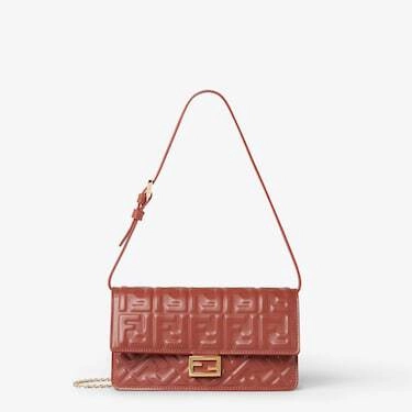 Fendi Wallet On Chain Baguette - Brown