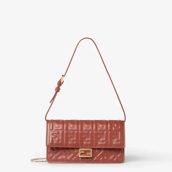 Fendi Wallet On Chain Baguette - Brown