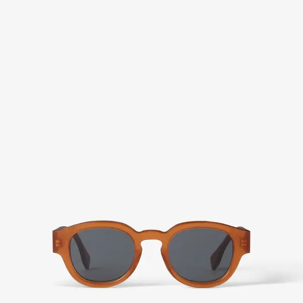 Fendi Signature Round Sunglasses - Brown