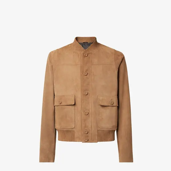 Fendi Suede Bomber Jacket - Brown