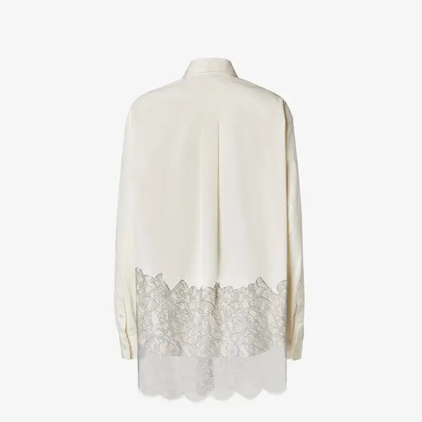 Fendi Oversized Shirt With Lace Embroidery