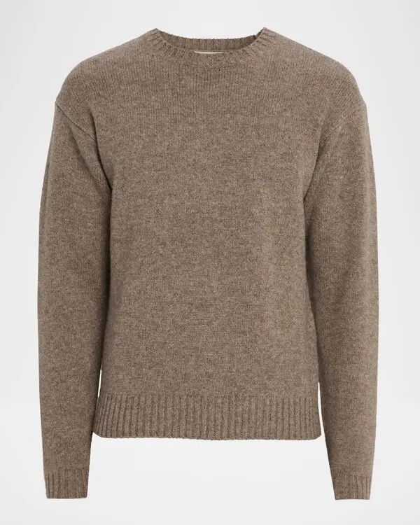 FRAME Yak Wool Knit Crewneck Sweater - Dark Taupe