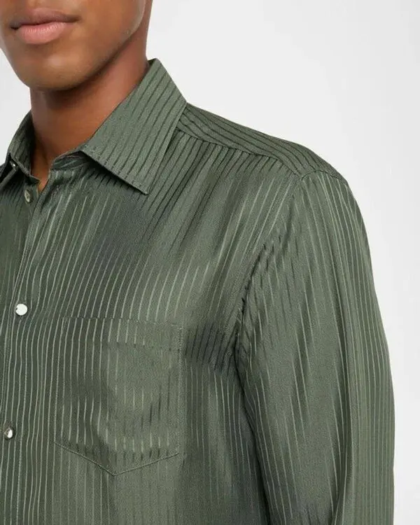 GOLDEN GOOSE Apos;s Vertical Stripe Pocket Button-down Shirt