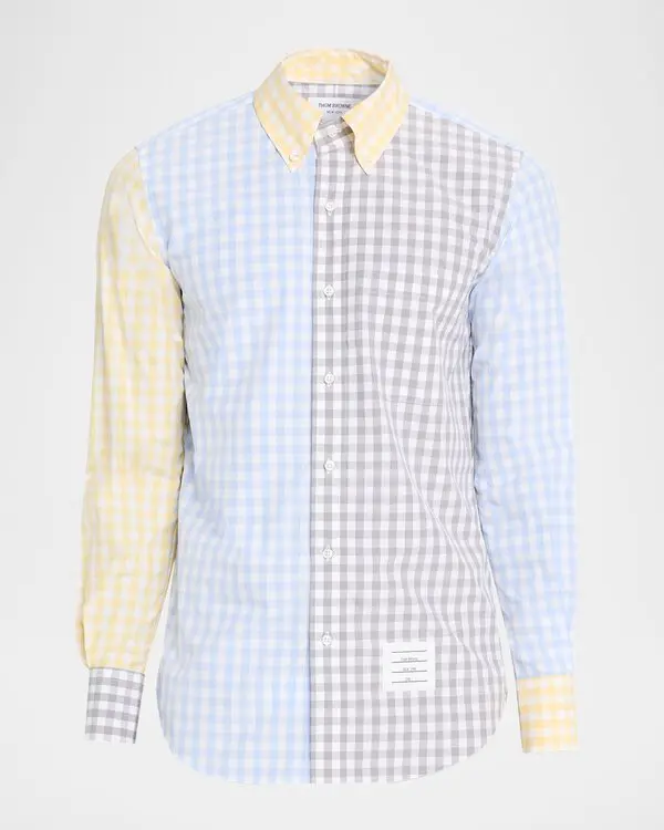 Thom Browne Poplin Funmix Gingham Button-down Shirt - Fun Mix