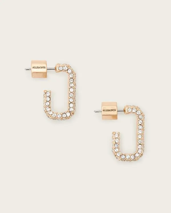 ALLSAINTS Pave Hex Earrings - Brass