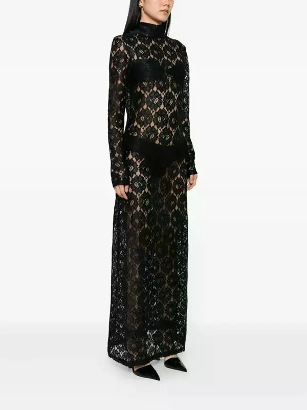 RÓHE Geometric Lace Turtleneck Dress