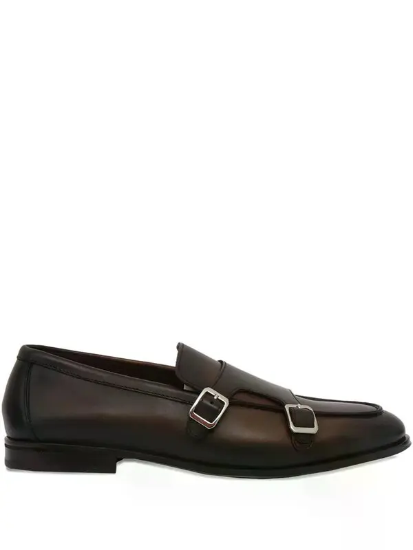 DOUCAL'S Double-buckle Monk Shoes - Brown
