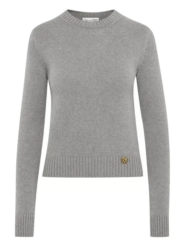 Oscar De La Renta Knot-detail Mock-neck Sweater - Grey
