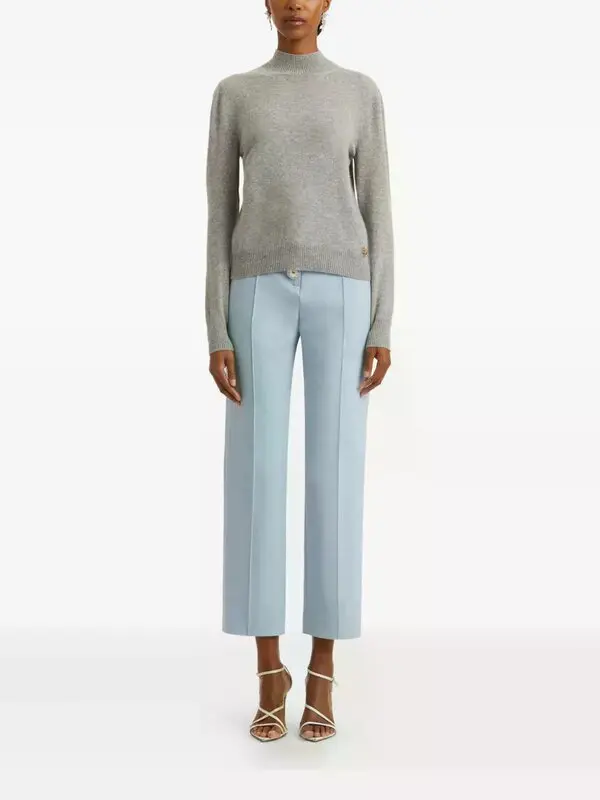 Oscar De La Renta Knot-detail Mock-neck Sweater - Grey