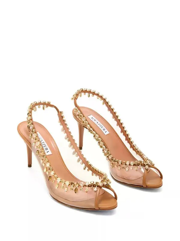 AQUAZZURA Temptation Crystal-embellished Slingback Pumps