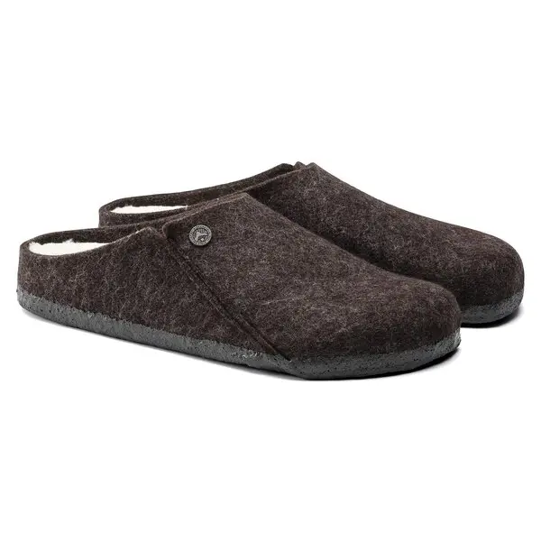BIRKENSTOCK Zermatt Shearling Felt Slippers - Mocha