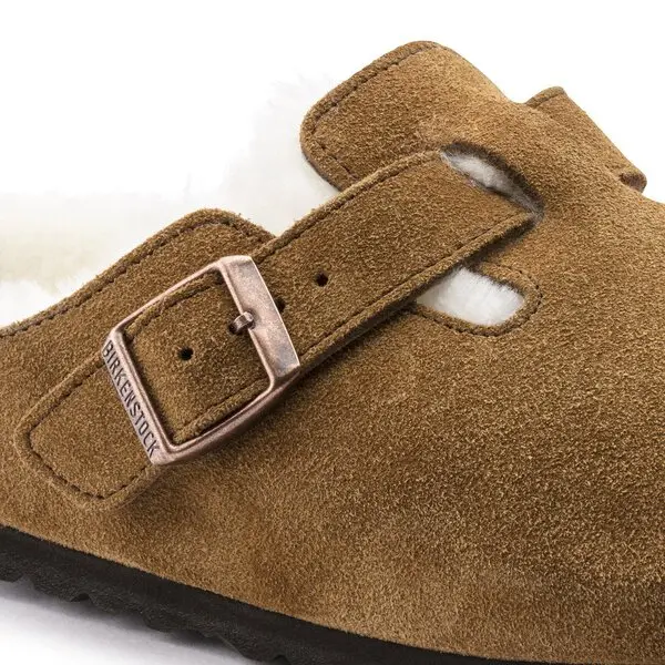 BIRKENSTOCK Boston Shearling Suede Clogs - Mink
