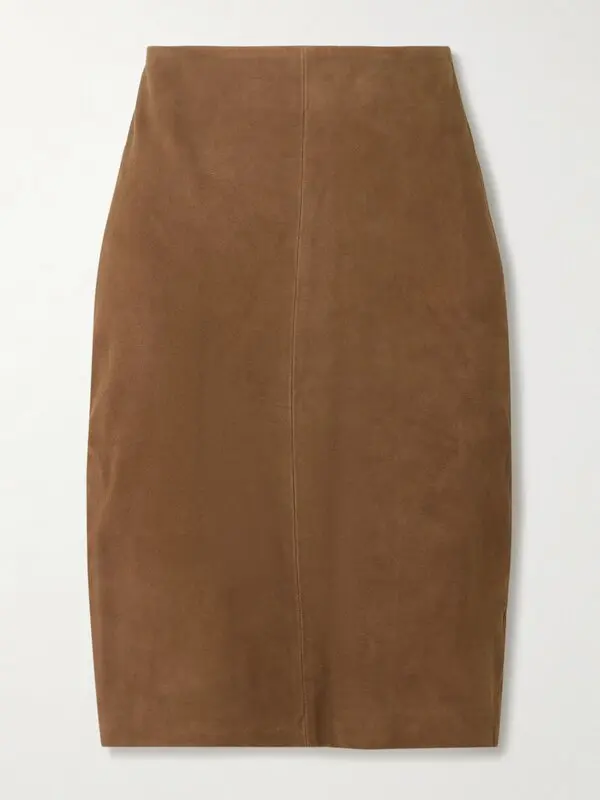 ST. AGNI Suede Skirt