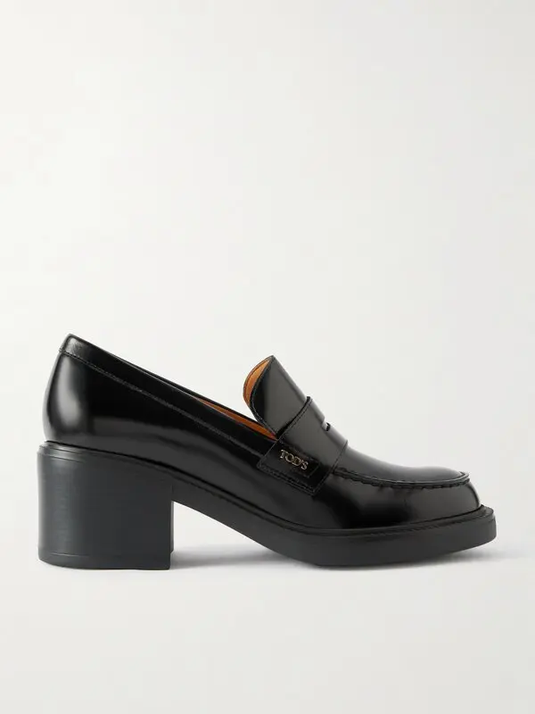 TOD'S Gomma Leather Loafers - Black