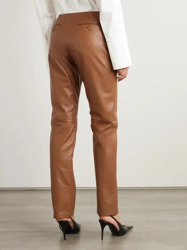 Ralph Lauren Benjamen Leather Slim-leg Pants