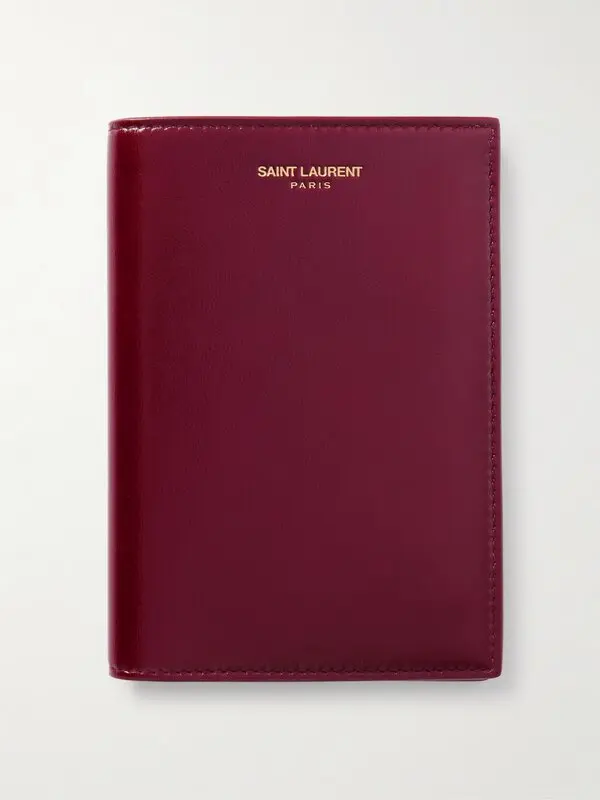 Saint Laurent Leather Passport Holder - Red
