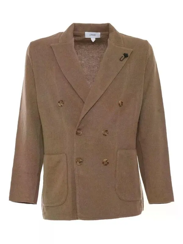 LARDINI Double-breasted Ribbed Blazer