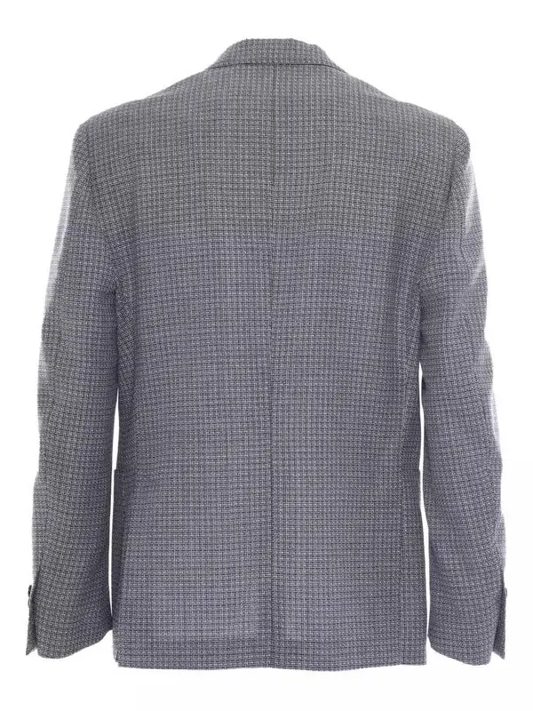 LARDINI Micro-check Single-breasted Blazer - 830bi