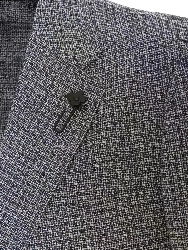 LARDINI Micro-check Single-breasted Blazer - 830bi