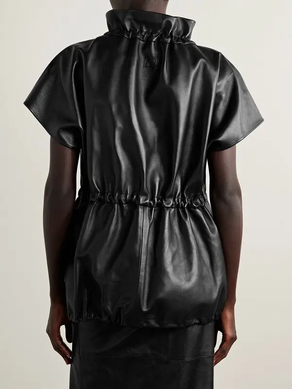 Magda Butrym Gathered Leather Jacket