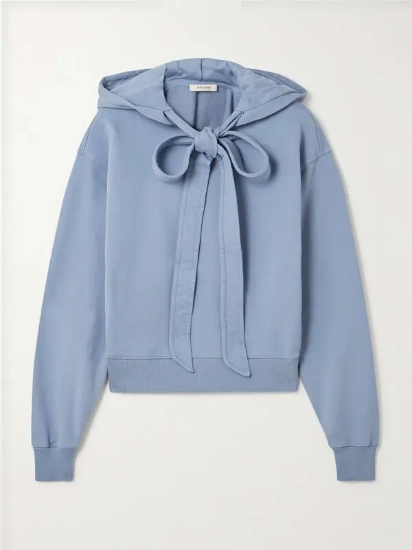 JW Anderson Tie-detailed Cotton-jersey Hoodie