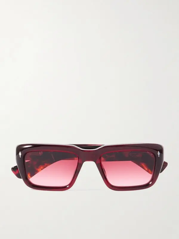 JACQUES MARIE MAGE Walker Square-frame Sunglasses - Burgundy