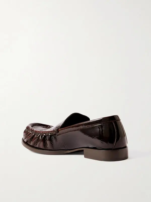 Dries Van Noten - Patent Crinkled-Leather Loafers