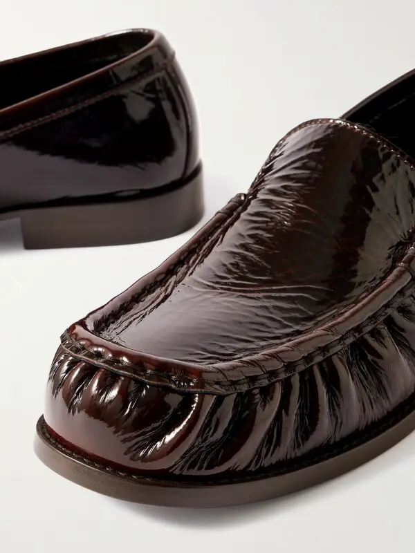 Dries Van Noten - Patent Crinkled-Leather Loafers