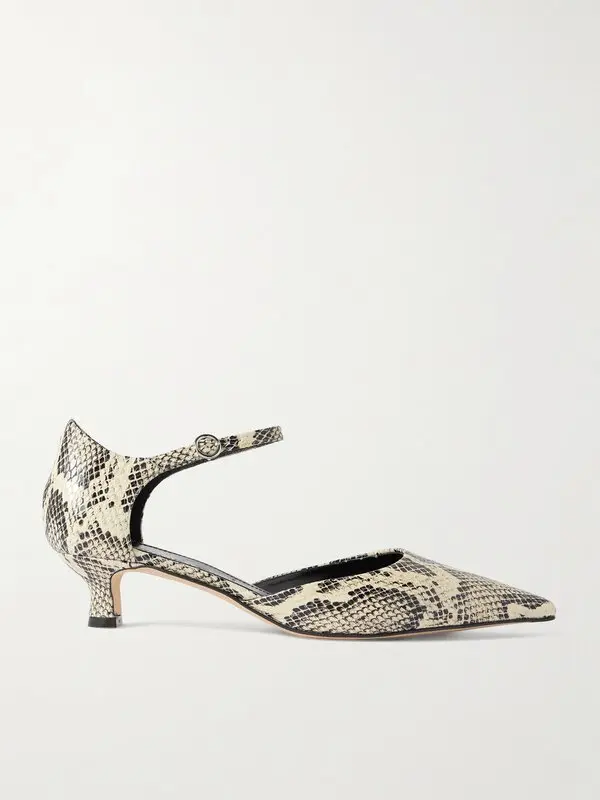AeydĒ Tillie Snake-effect Leather Pumps - Animal Print