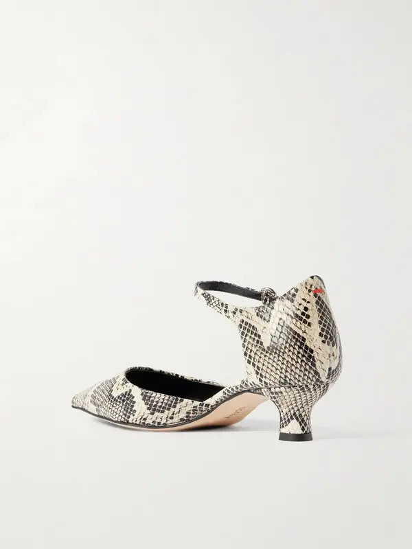 AeydĒ Tillie Snake-effect Leather Pumps - Animal Print