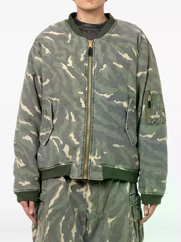 KAMIYA × F.M.C.D. - Camouflage MA-1 Kamiya Camouflage Ma-1 Bomber Jacket - Green | Editorialist