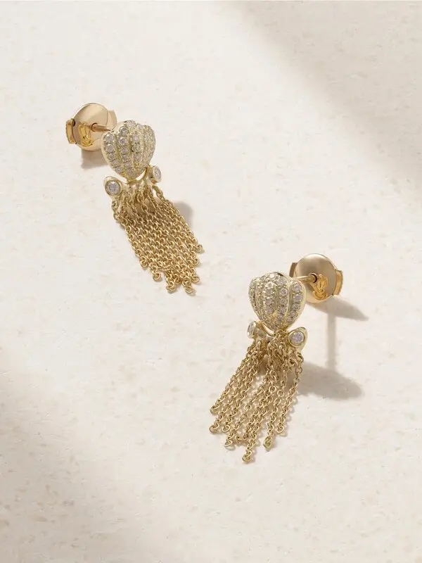 Yvonne Léon Poulpes 9-karat Diamond Earrings - Gold