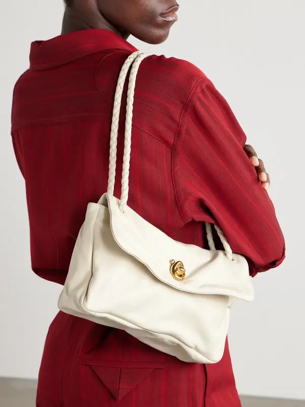 Bottega Veneta Madison Medium Intrecciato-trimmed Leather Shoulder Bag