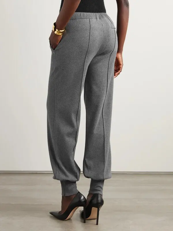 TOM FORD Cotton-jersey Tapered Track Pants - Gray