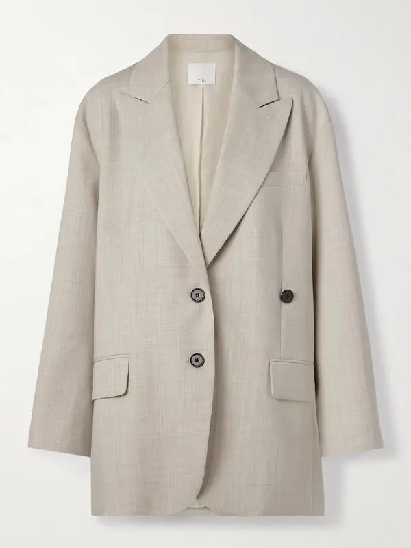 Tibi Liam Woven Blazer - Neutrals