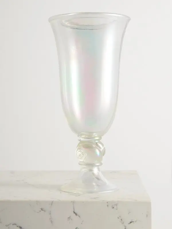 Sophie Bille Brahe Petit Escargot Iridescent Murano Glass Vase - Neutrals