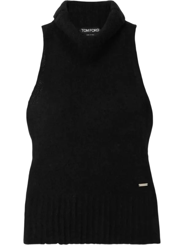 TOM FORD Cashmere And Silk-blend Turtleneck Top - Black