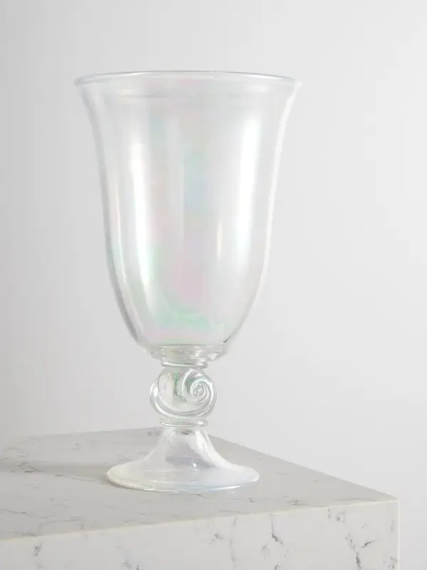 Sophie Bille Brahe Escargot Iridescent Murano Glass Vase - Neutrals